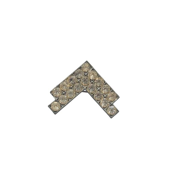 Estate | Jewelry | Vintage Clear Rhinestone Chevron Pin Brooch Inch ...
